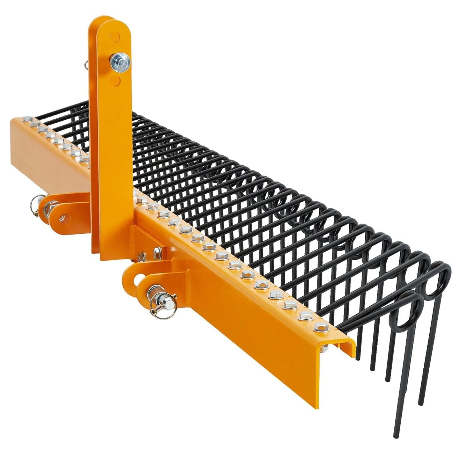 72 Inch Pine Straw Rake, 30 Coil Spring Tines Durable Powder Coated ...