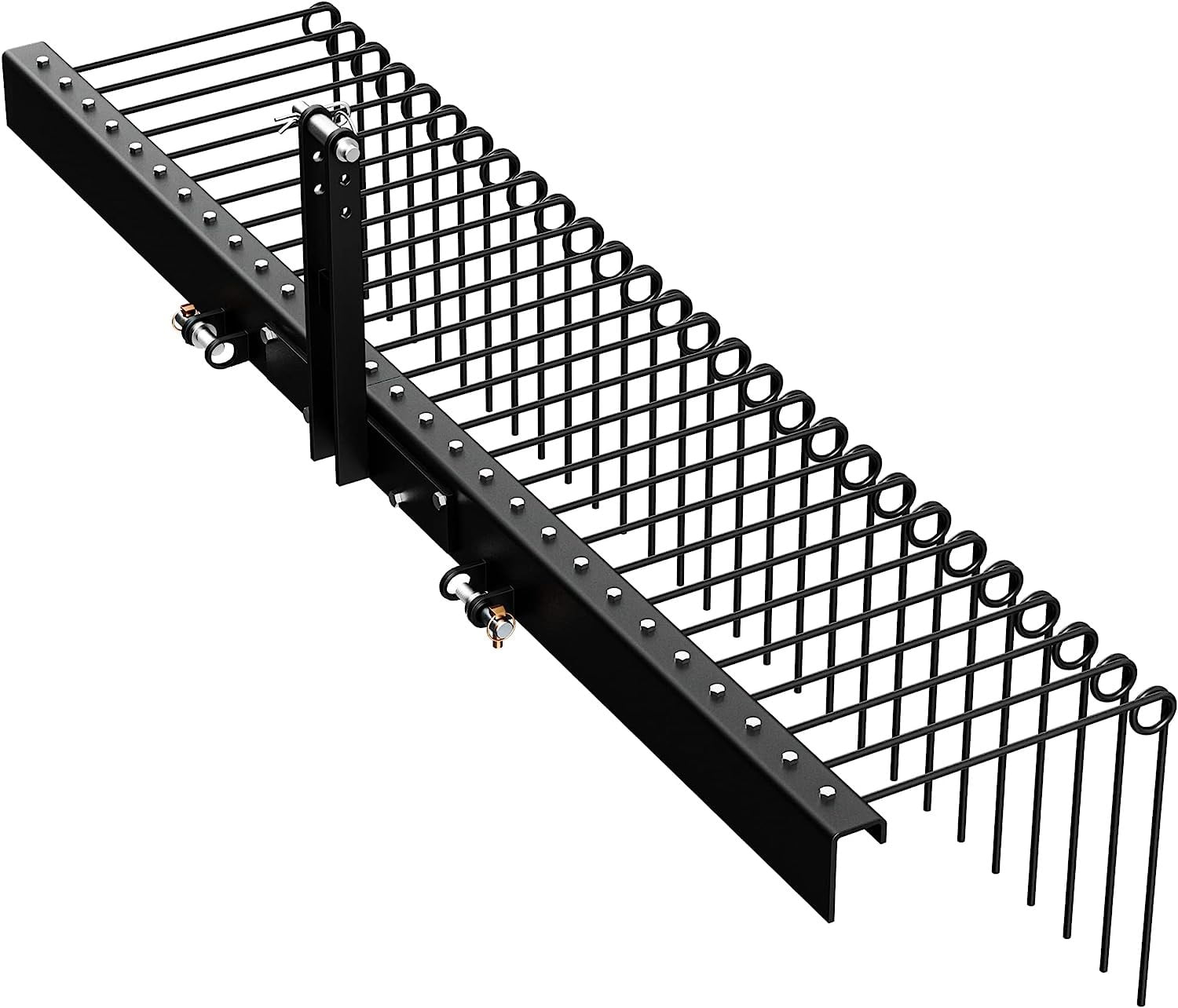 72 Inch Pine Straw Rake, 30 Coil Spring Tines Durable Powder Coated ...