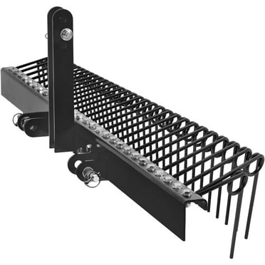 EastVita Pine Straw Rake 60 Inch, 26 Coil Spring Tines Durable Powder ...