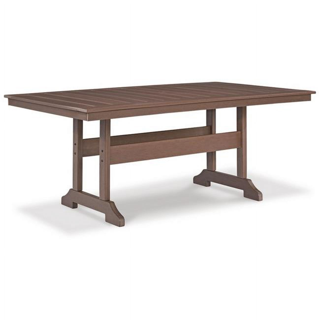 72 Inch Rectangular Outdoor Dining Table, Slatted Tabletop, Brown ...