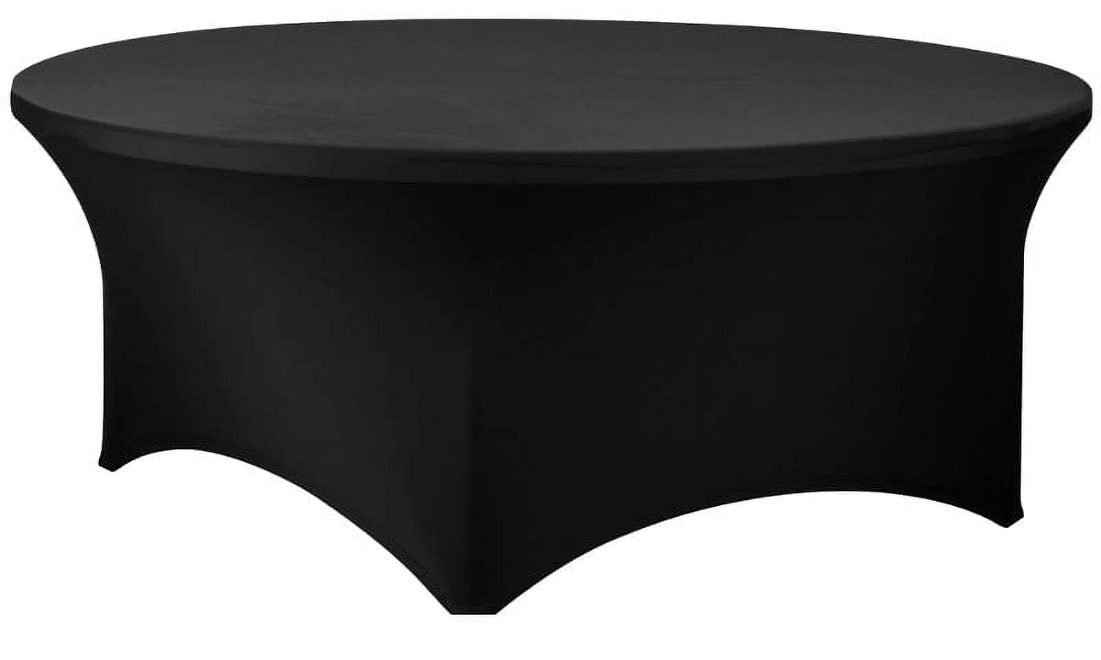 72 Inch Round Spandex Table Cover Black - Walmart.com
