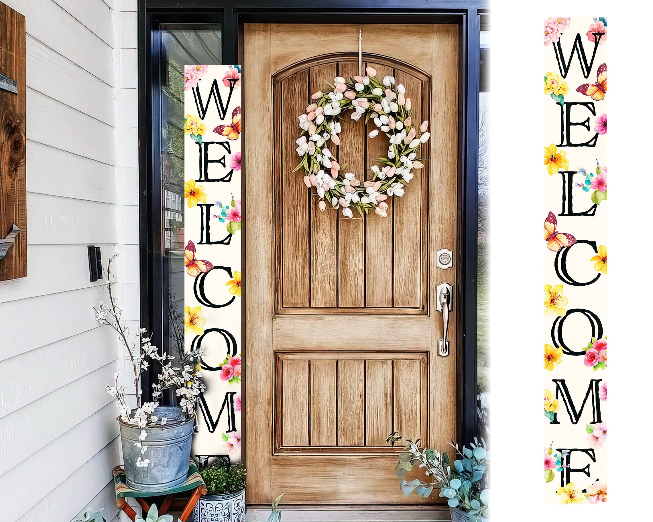 Funny Circular Wooden Hanging Board April Showers Bring May Flowers ...