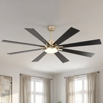 60" Modern Gold Reversible Blades Smart Ceiling Fan with Dimmable LED ...
