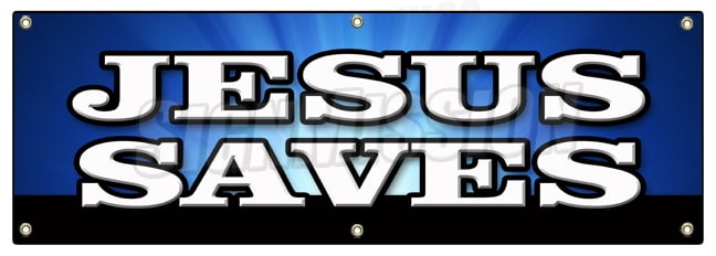 72" JESUS SAVES BANNER SIGN church religious pastor bible christian ...