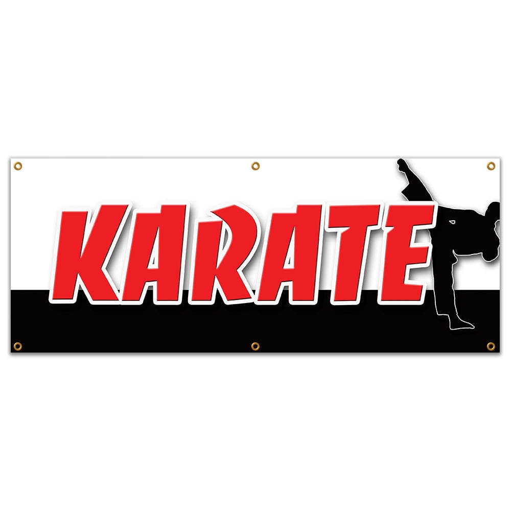 72" KARATE BANNER SIGN martial art self defense school lessons jiu ...