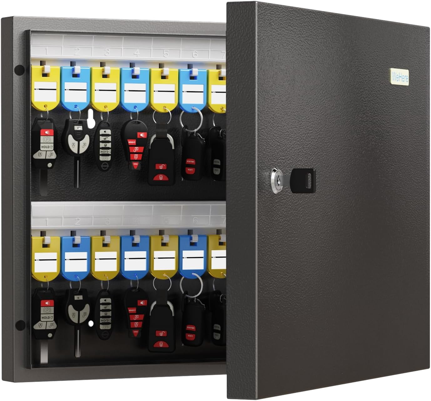 72 Key Cabinet Organizer Metal Key Lock Box Wall Mount use OTP ...