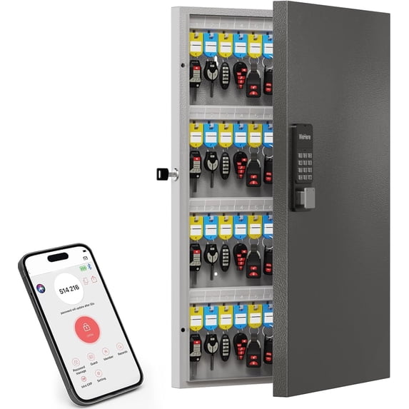 72 Key Cabinet Organizer Metal Key Lock Box Wall Mount use OTP ...