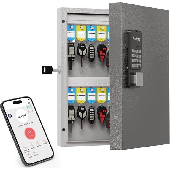 72 Key Cabinet Organizer Metal Key Lock Box Wall Mount use OTP ...