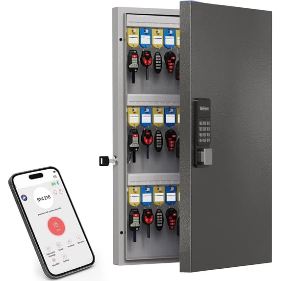 72 Key Cabinet Organizer Metal Key Lock Box Wall Mount use OTP ...