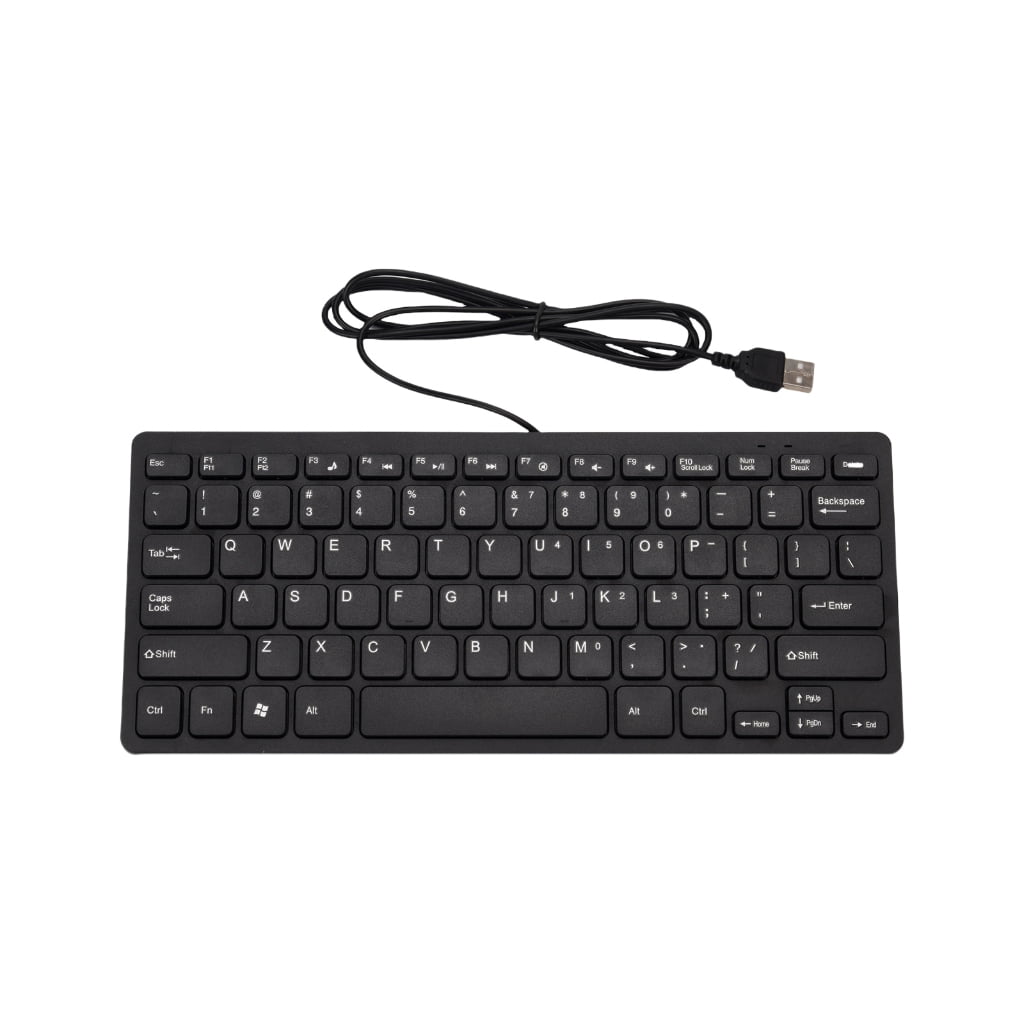 72 Keys USB Corded Keyboard Slim Profile Quiet Touch Keys Anti Slip ...