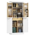 72" Kitchen Pantry Cabinet, Tall Narrow Kitchen Storage with Adjustable ...