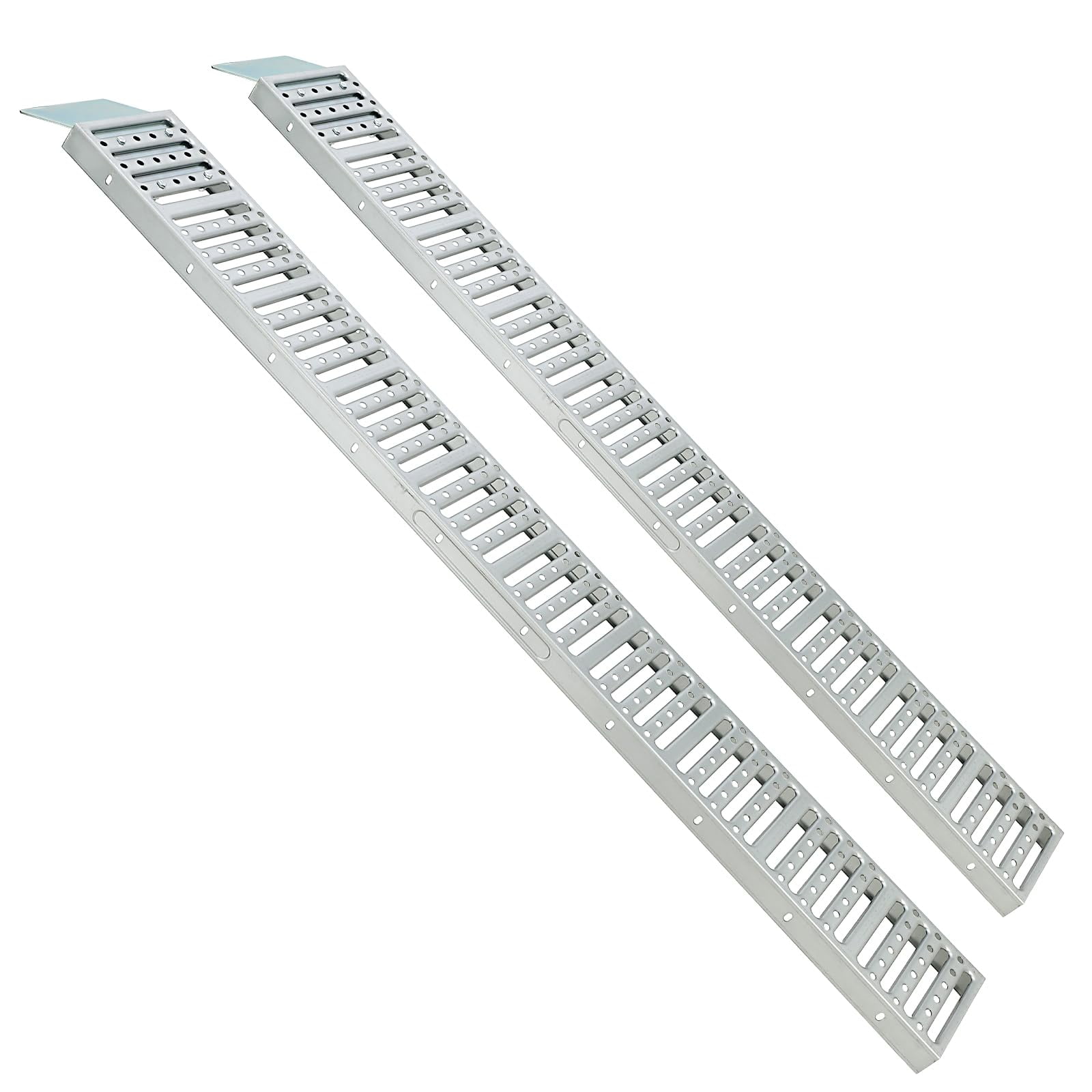 72" L x9 W ATV Ramps, Anti-Slip Ramp Set of Two, Silver Color, Total ...