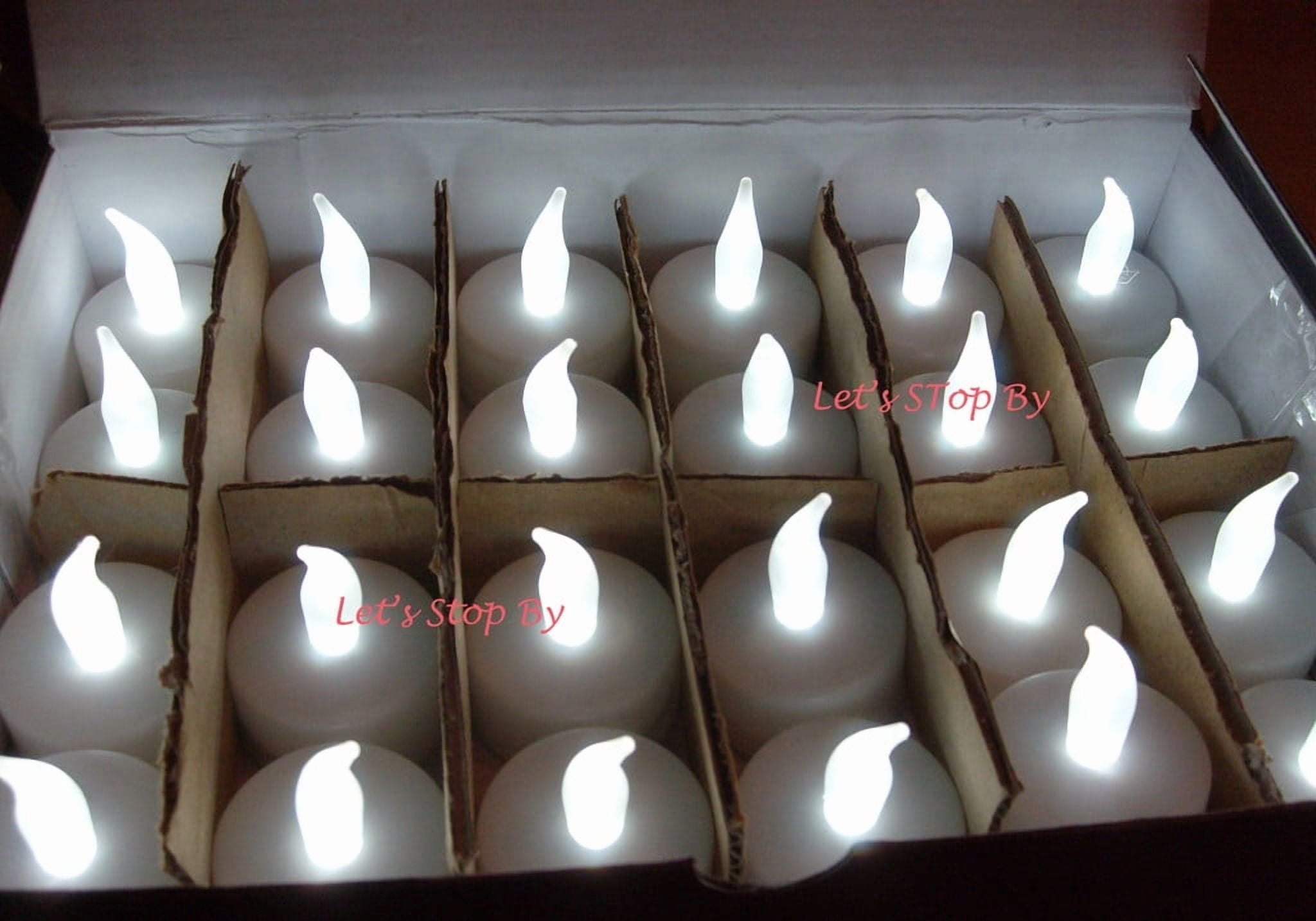 72 LED White Wedding Supplies Party Floral Decoration Vase Tea Light ...