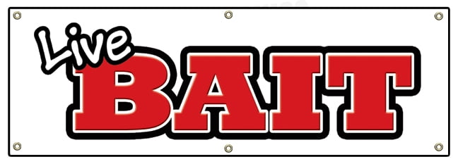 72" LIVE BAIT BANNER SIGN fishing lure shiners sign shrimp - Walmart.com