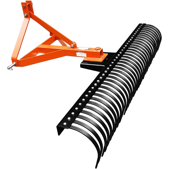 72 Landscape Rake,Heavy Duty 3 Point Tractor Rake Fit Cat1/Cat 2, 360 ...