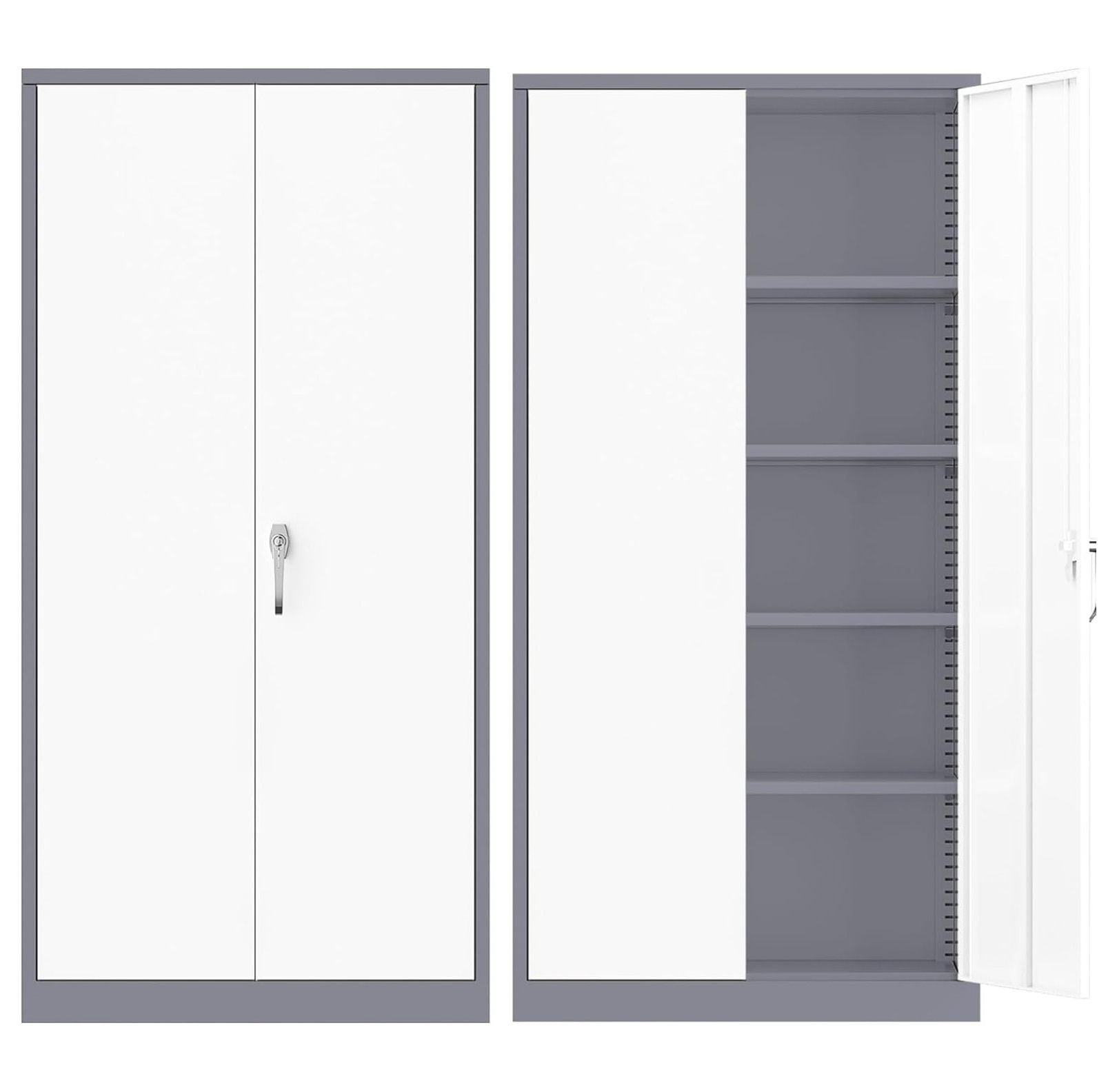 72" Lockable Steel Storage Cabinet, Locking Metal Storage Cabinets ...