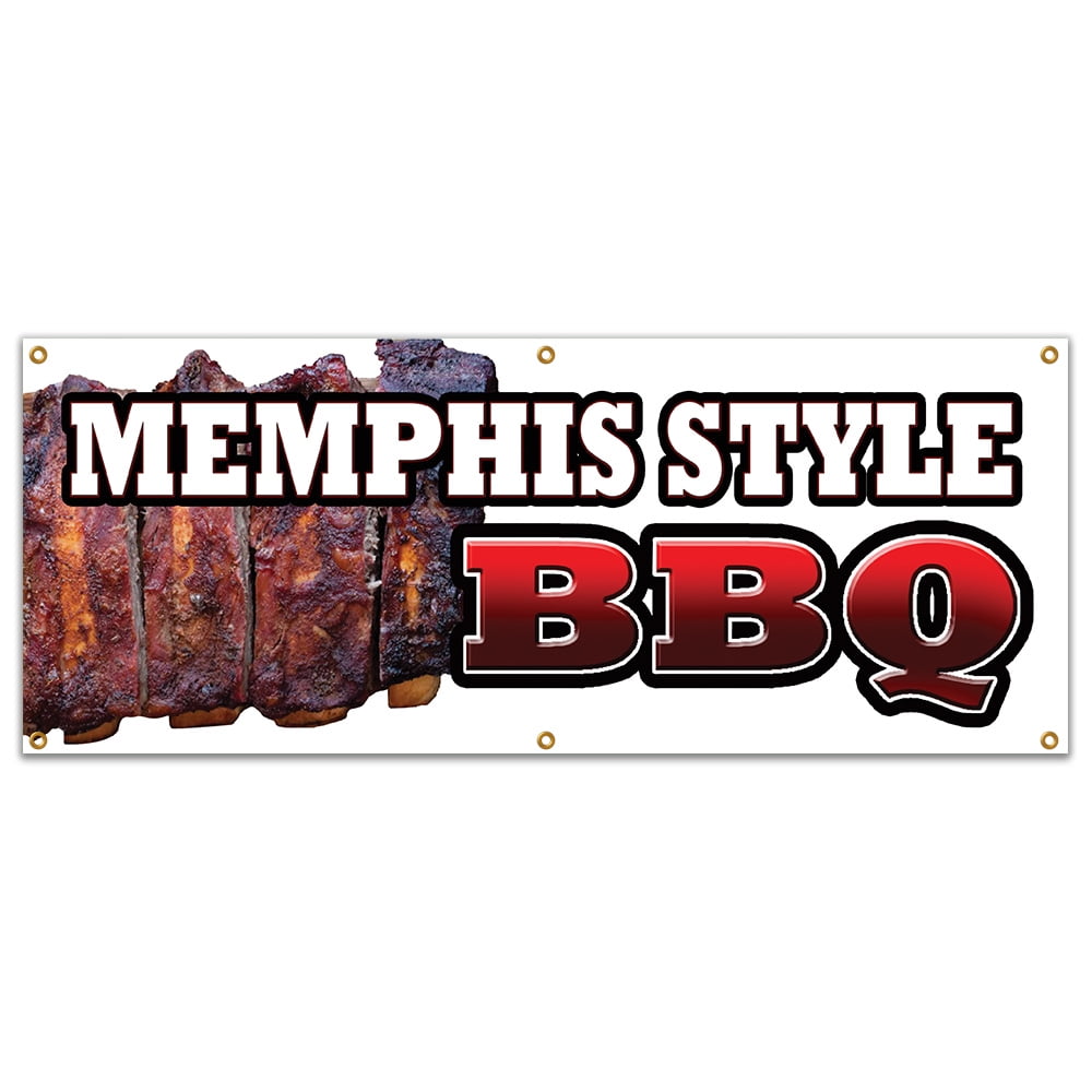 72" MEMPHIS STYLE BBQ BANNER SIGN beef brisket ribs pork barbque open ...