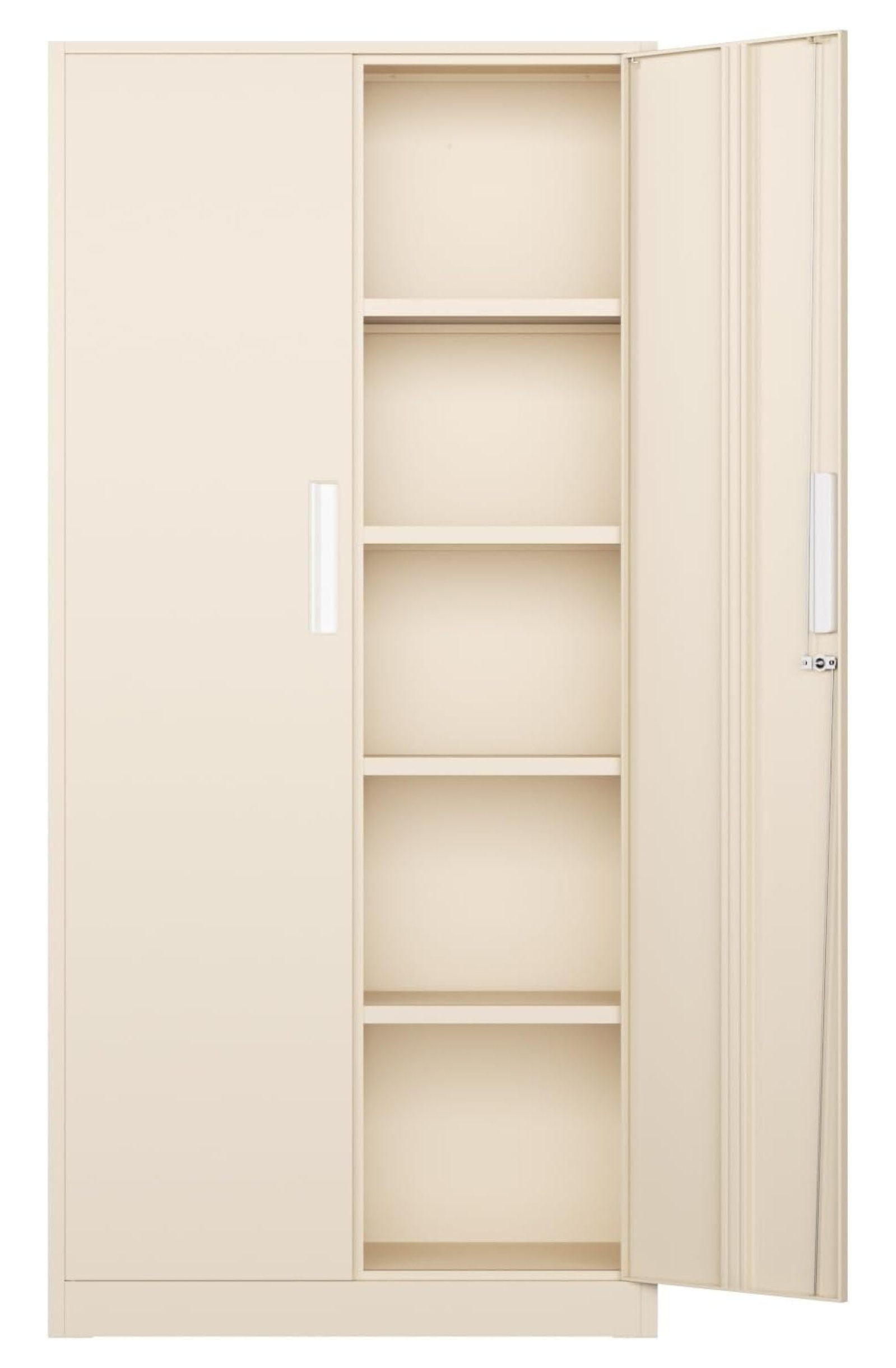 72" Metal Garage Storage Cabinet, 2 Locking Doors & 4 Adjustable Shelves Tall Storage, Heavy ...