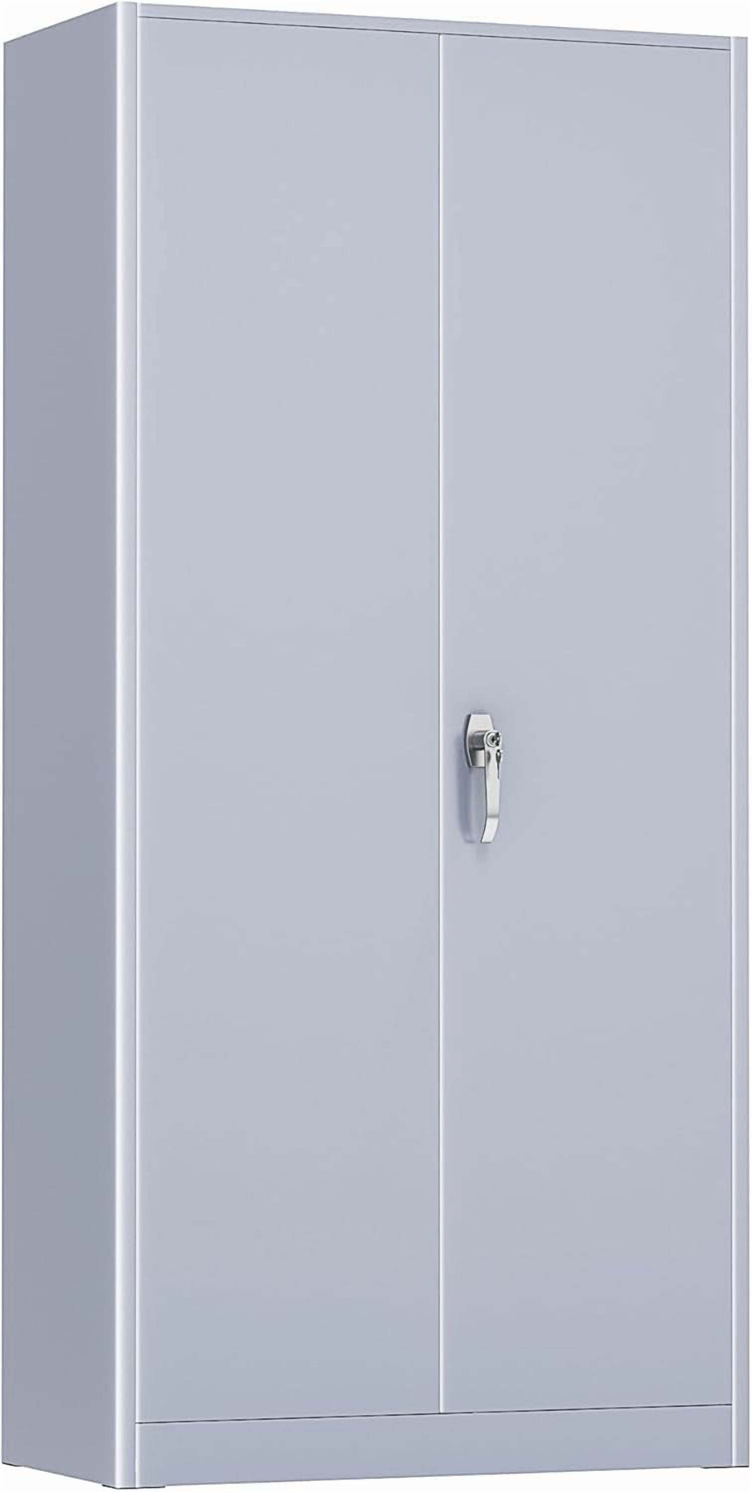 72” Metal Garage Storage Cabinet, Lockable File Cabinets with 2 Doors ...