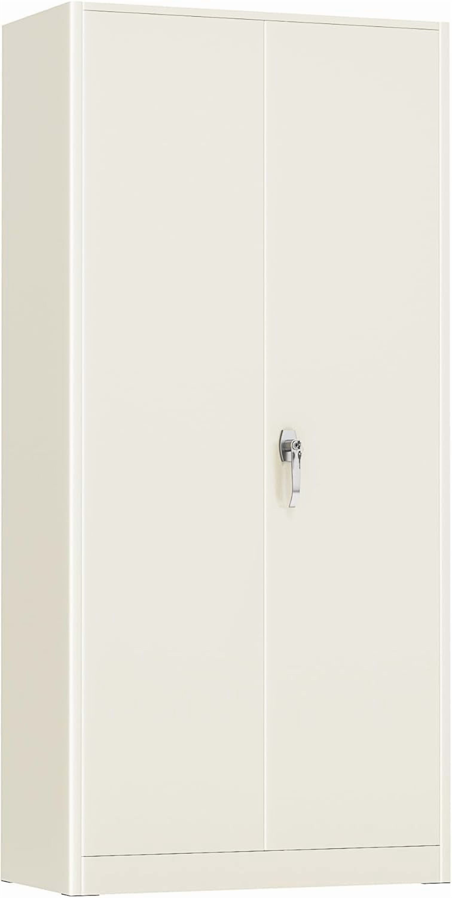 72” Metal Garage Storage Cabinet, Lockable File Cabinets with 2 Doors ...