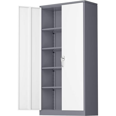 SUNCROWN Metal Storage Cabinets, 36”Locking Cabinet with Doors and ...
