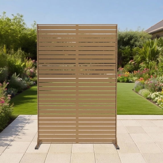 72" Metal Privacy Screen, Freestanding Decorative Room Divider with ...