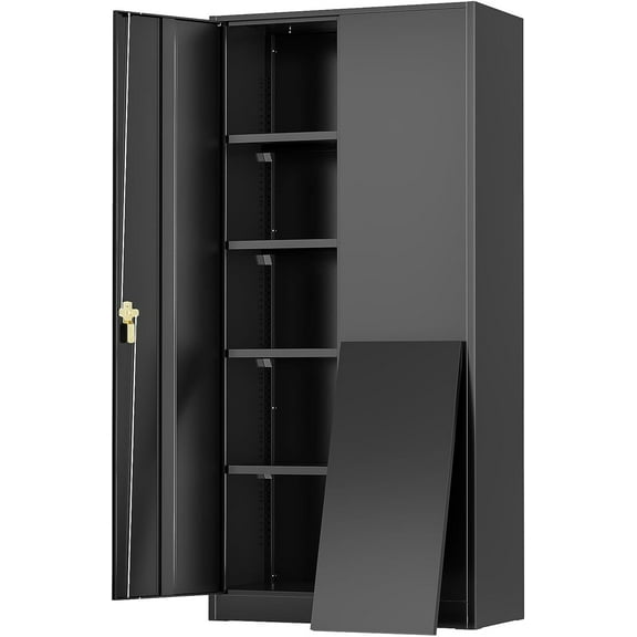 72”Metal Storage Cabinets, Locking Cabinet with 2 Doors and 4 ...