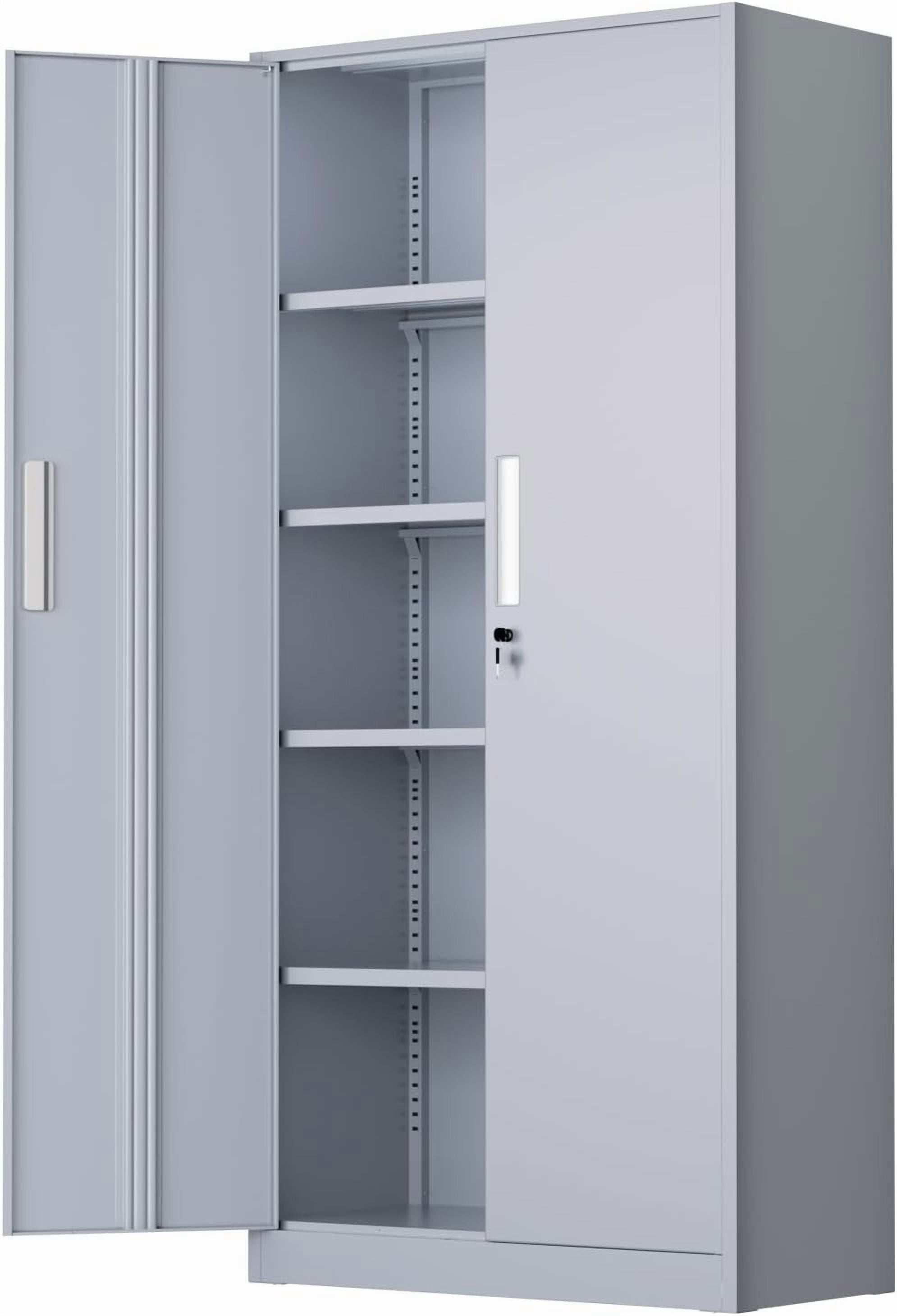 72” Metal Storage Cabinet, Lockable File Cabinets with 2 Doors and 4 ...