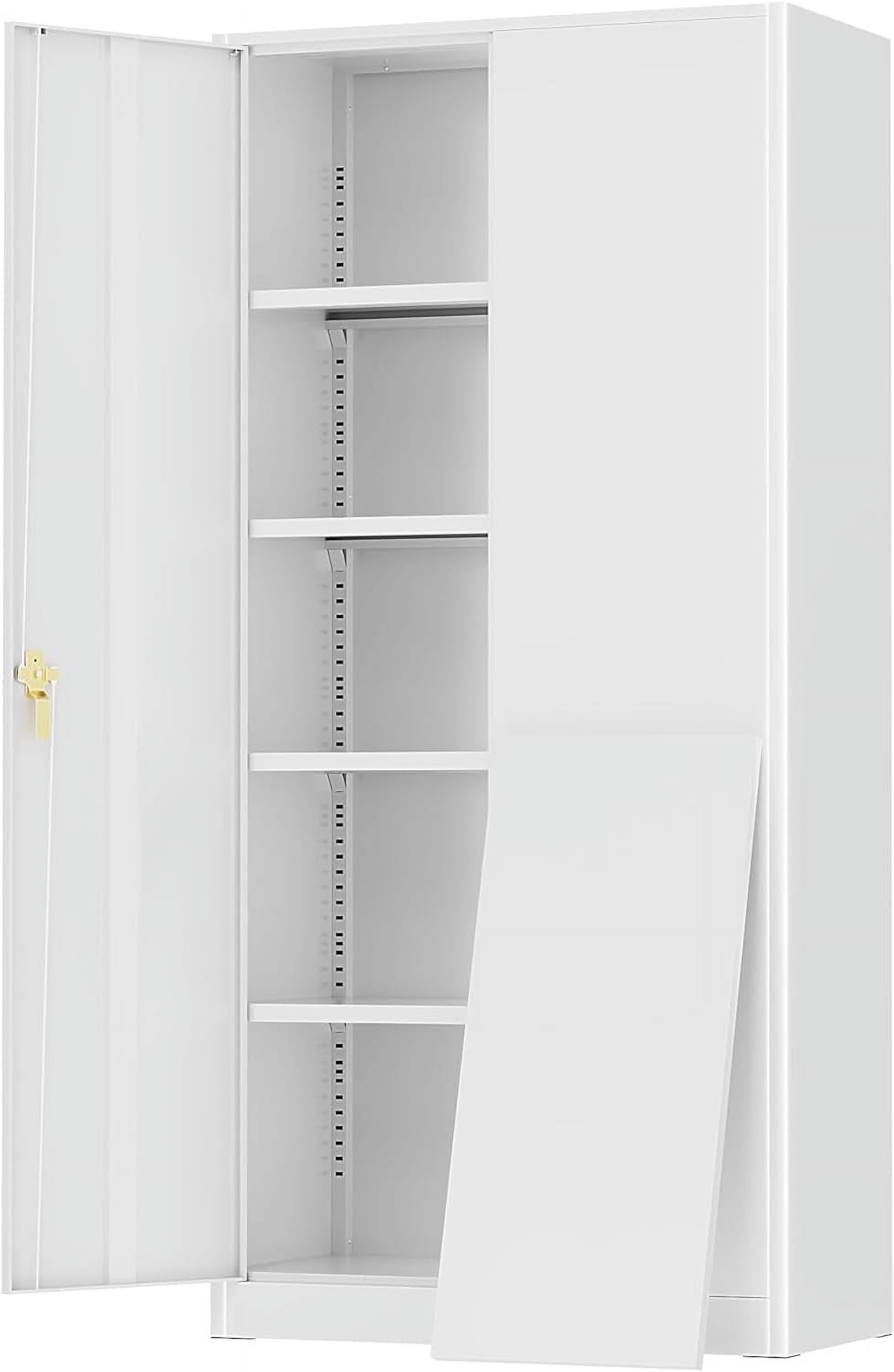 72” Metal Storage Cabinet, Lockable File Cabinets with 2 Doors and 4 ...