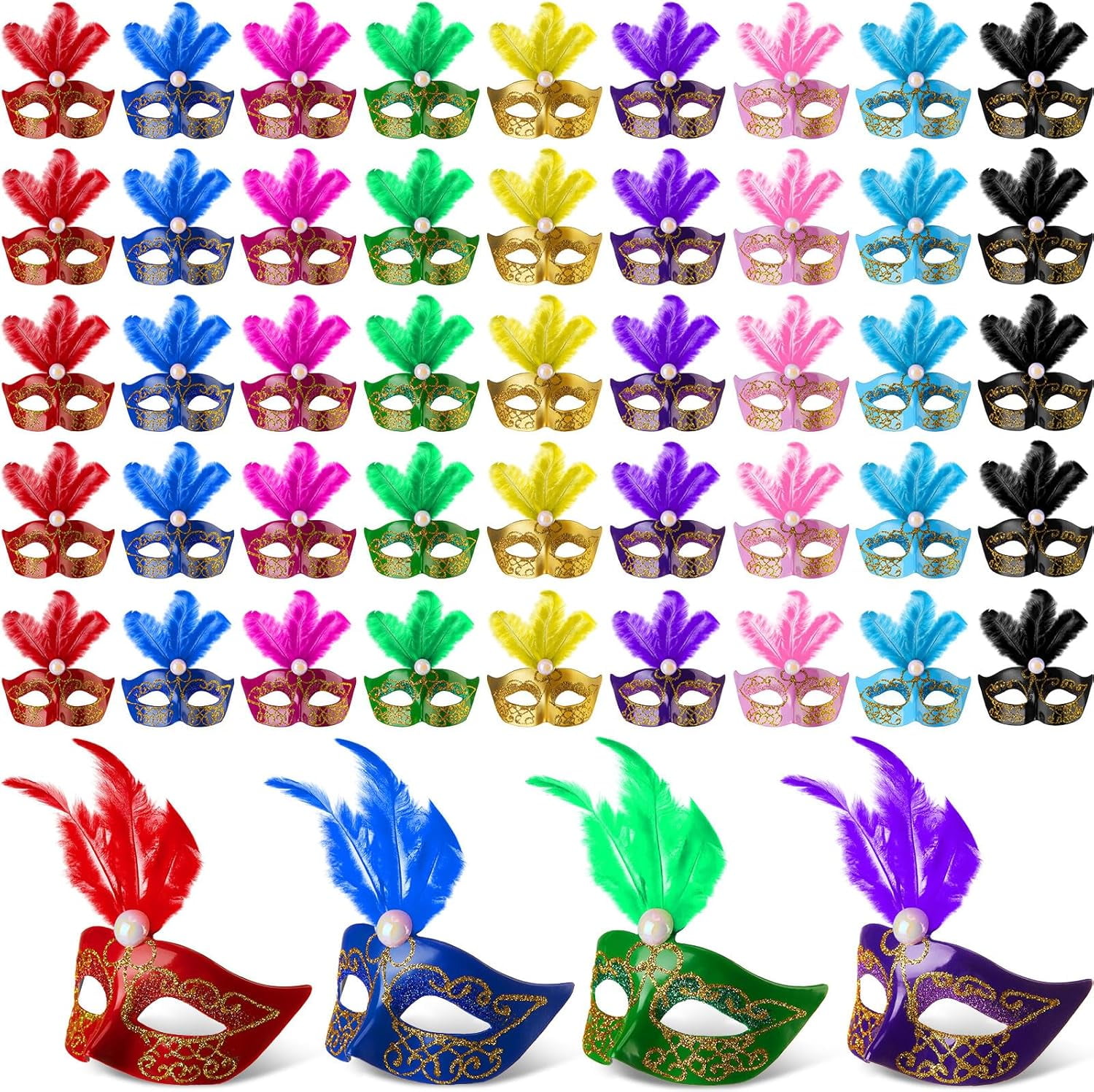 72 Mini Masquerade, Small Masquerade Cake Toppers Decorative Mardi Gras ...