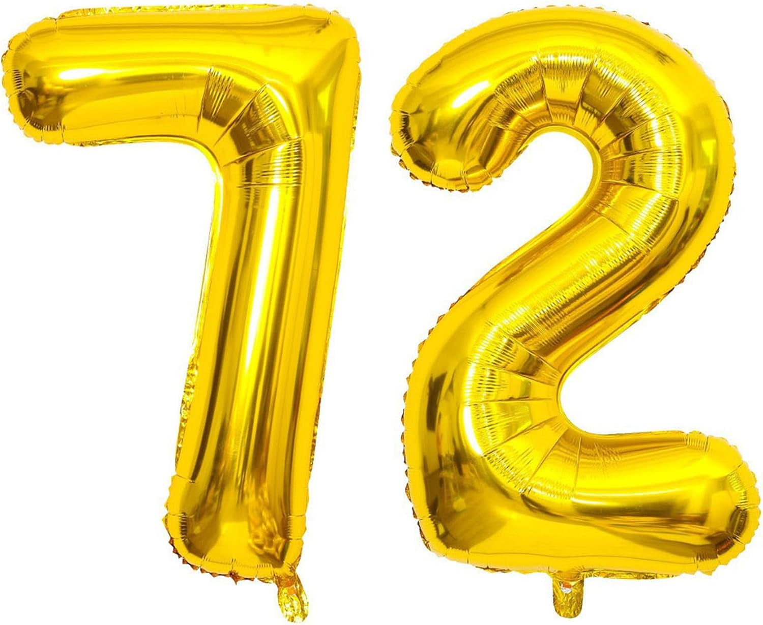 72 Number Balloons 40 Inch Gold Jumbo Numbers 27 Foil Mylar Balloons ...