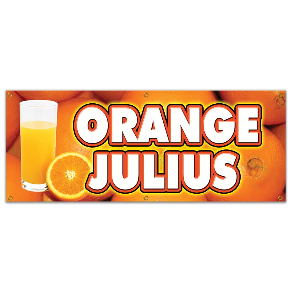 72" ORANGE JULIUS BANNER SIGN fresh drinks cold ice soda water ...