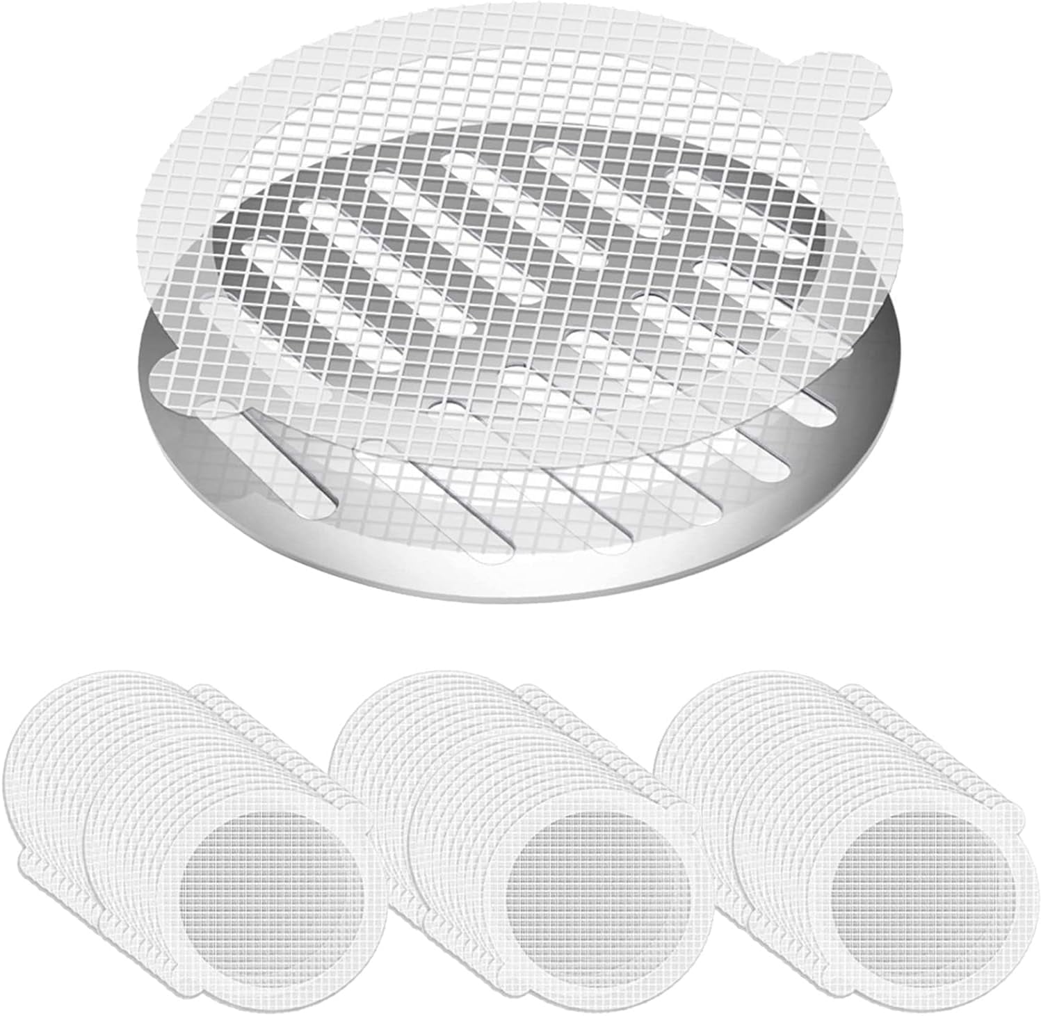 72 PCS Circular Disposable Shower Drain Hair Catcher Mesh Stickers ...