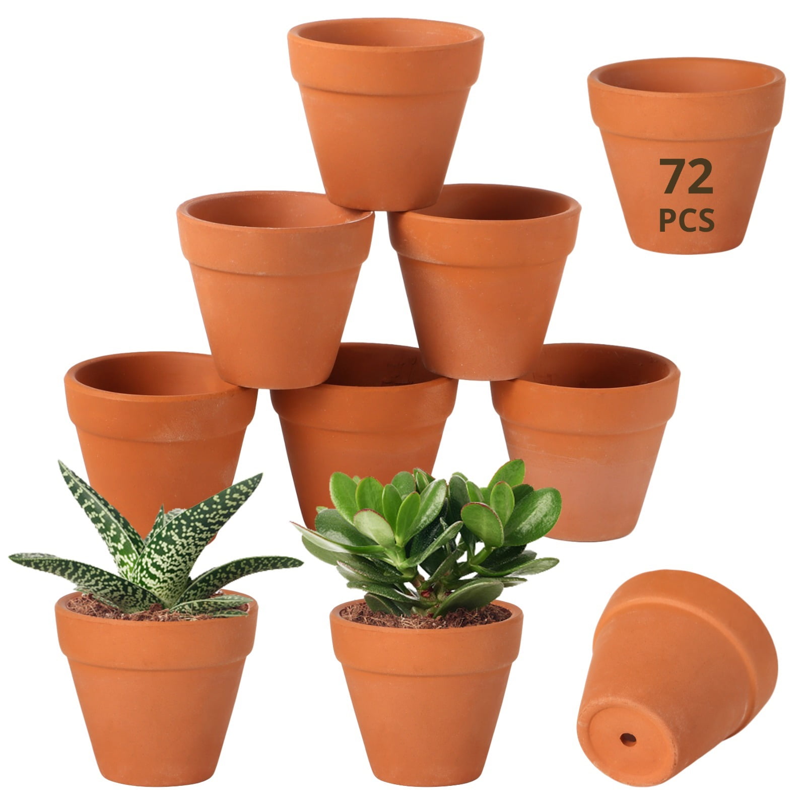 72 PCS Small Clay Pots, Mini Terracotta Pots, Ceramic Pottery Planters ...