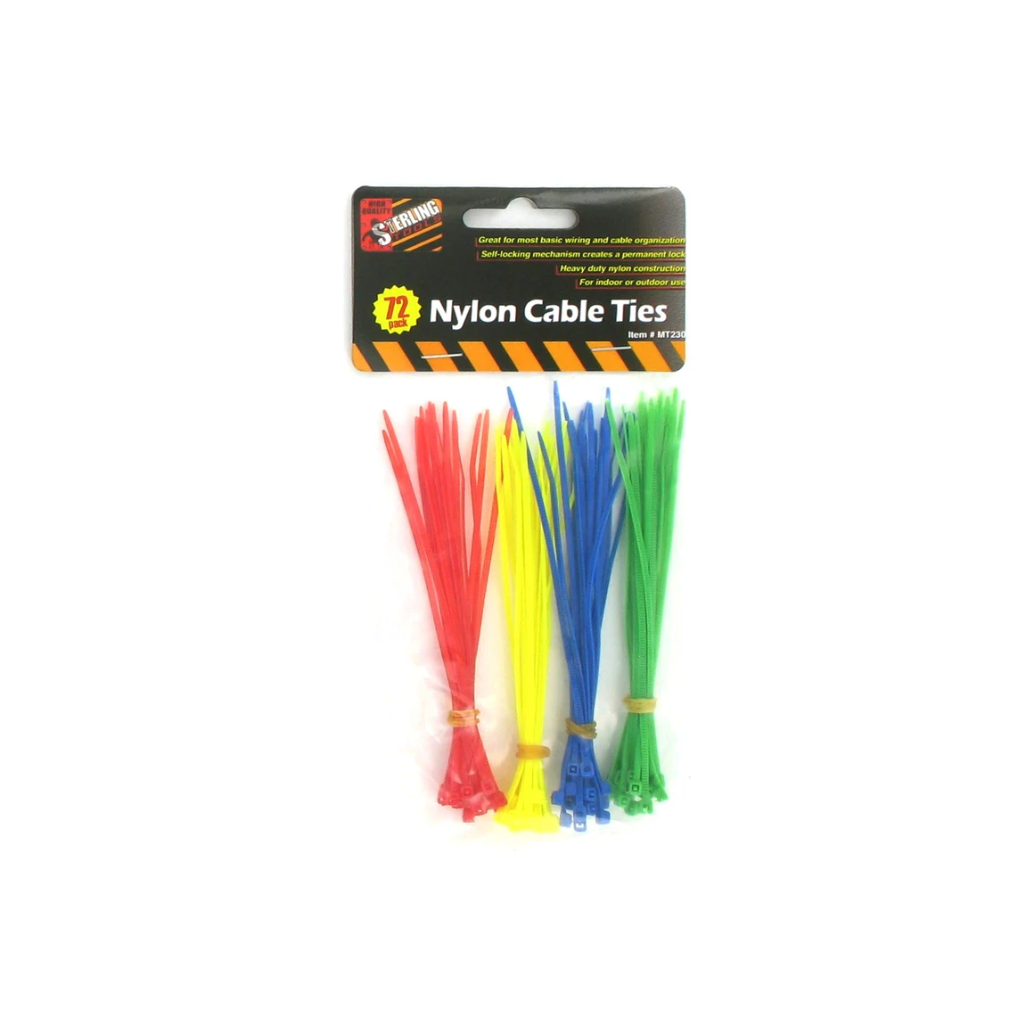72 Pack 4 in Heavy Duty Nylon Cable Ties Set, 18 Green, Yellow, Blue ...