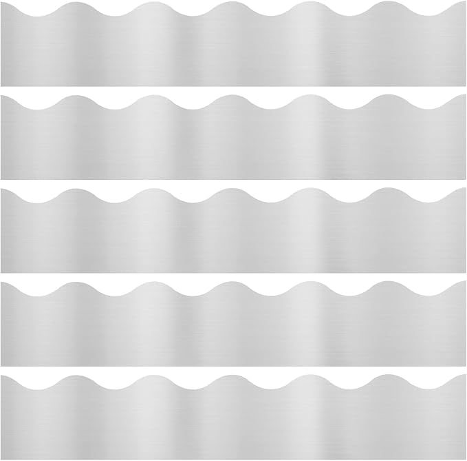 72 Pack 78 Ft Silver Bulletin Board Borders,Sliver Wavy Border Bulletin ...