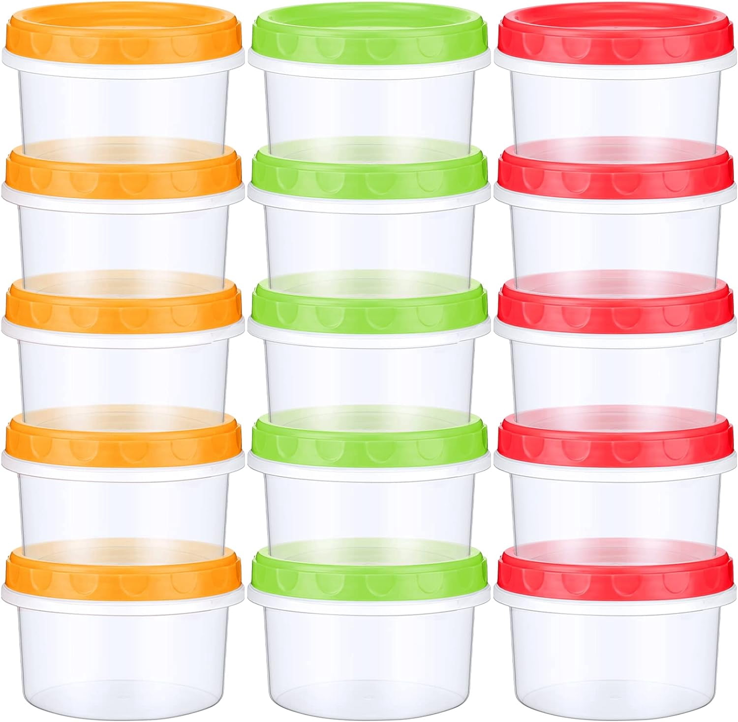 72 Pack 8 oz Twist Top Food Storage Containers with Screw Lids Reusable ...