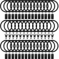 72-Pack Black Stainless Curtain Clip Rings, 1.26" Inner Diameter ...