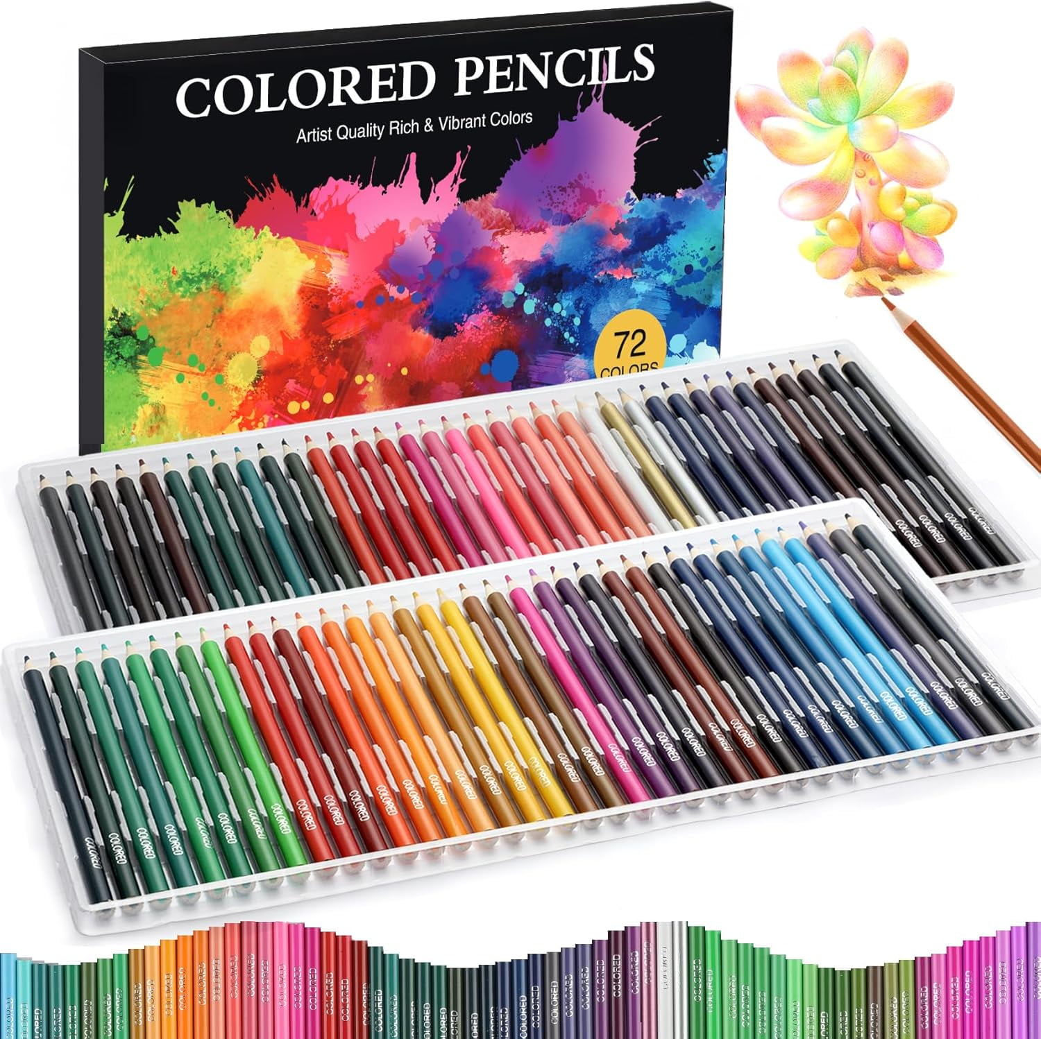 72 Pack Coloring Pencils, Colored Pencils for Adult Coloring Books with ...