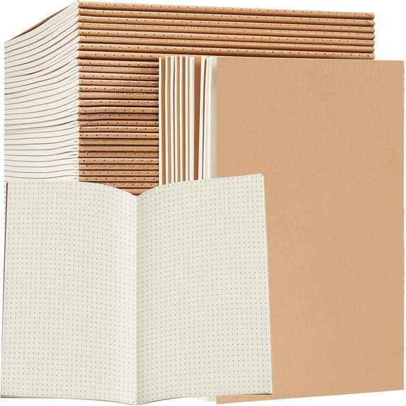 72 Pack Kraft Paper Notebook Journals 5.5 Inch x 8.3 Inch A5 Notebook ...