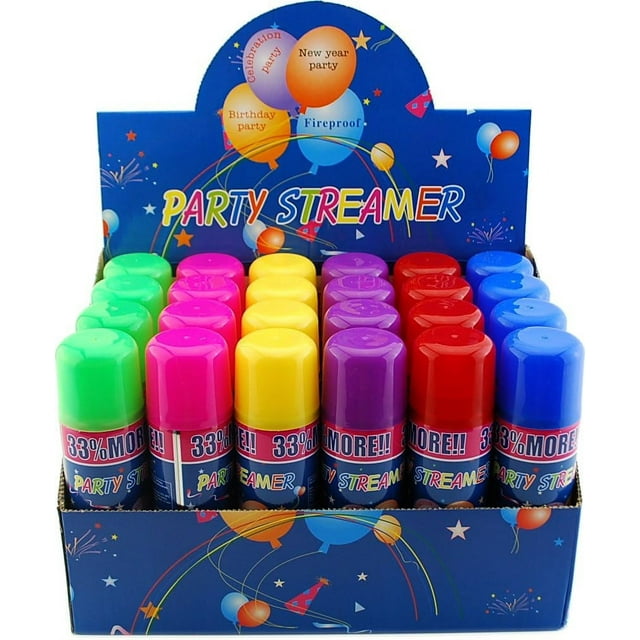 72 Pack Of Party Streamer Spray String In A Can Children's Kid's Party ...