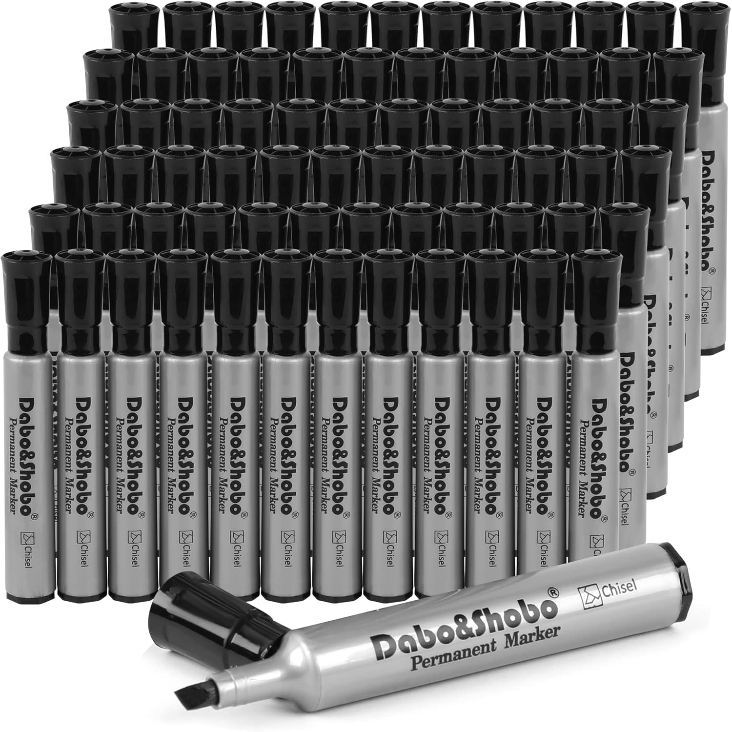 72 Pack Permanent Markers, Chisel Point, Quick Drying Ink, Black ...