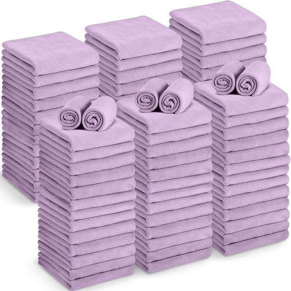 72 Pack Purple Salon Hand Towels Microfiber Absorbent Resistant 16 x 27 ...