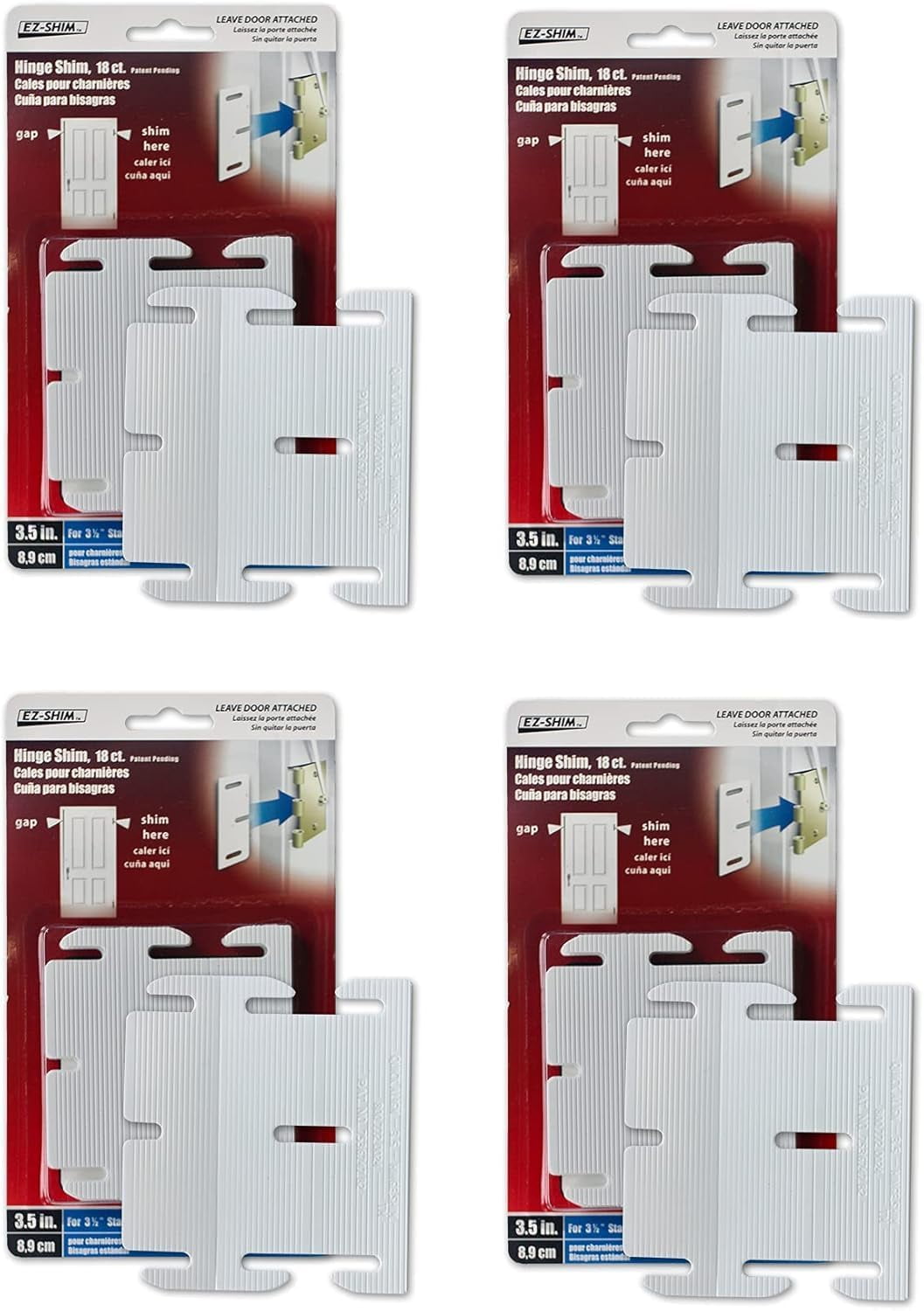 72 Pack, Quick Align Hinge Shims for 3.5" Hinge - Walmart.com