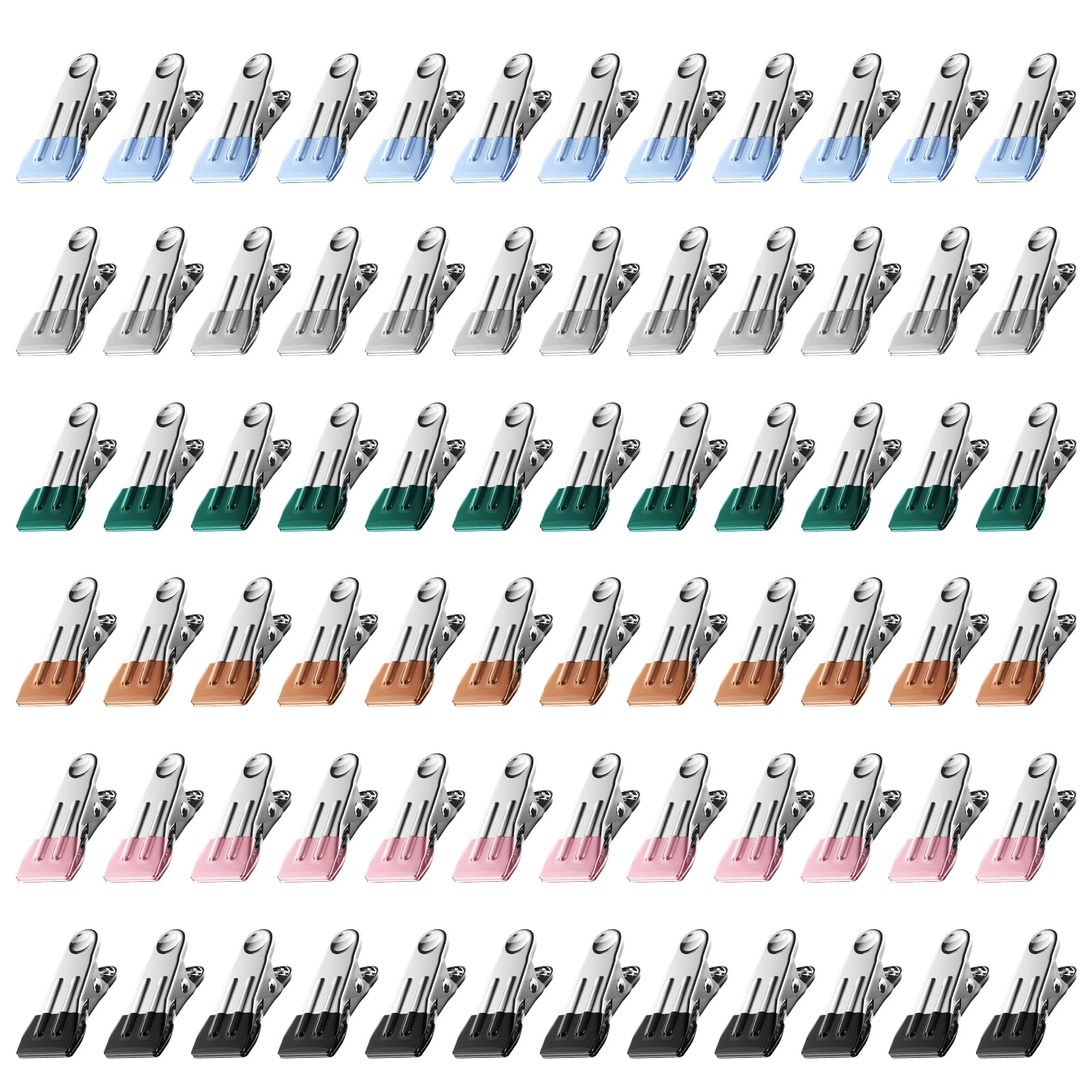 72 Pack Stainless Steel Metal Clothes Pins, Windproof Colored ...