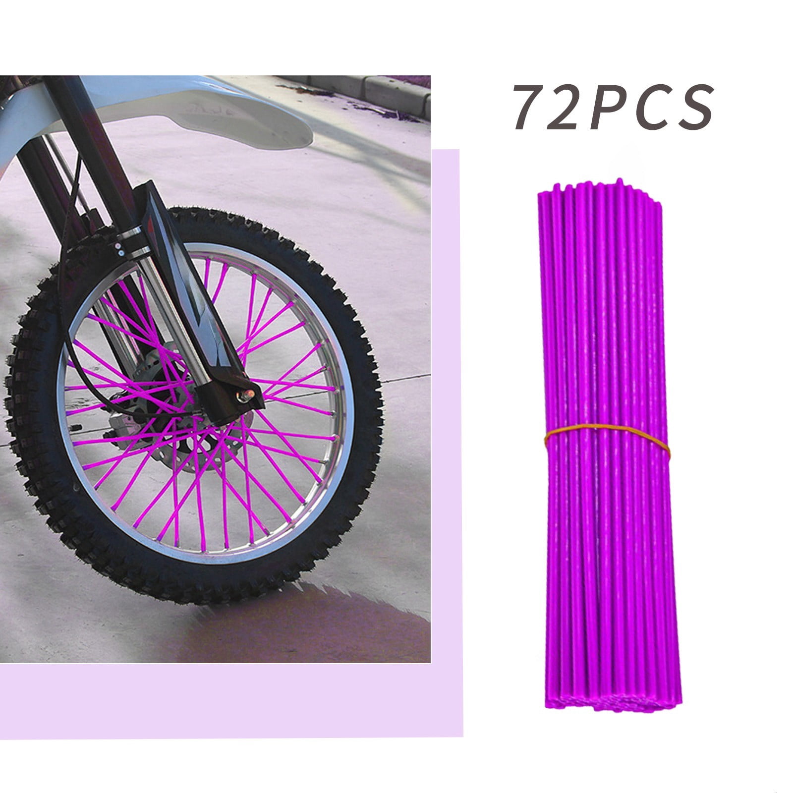 72-Pack Wheel Spoke Covers, No-Tool Installation Spoke Sleeves for ...