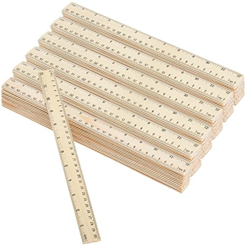 72 Pack Wooden Ruler, 12 Inch Rulers Bulk, Office Wood Measuring Ruler ...