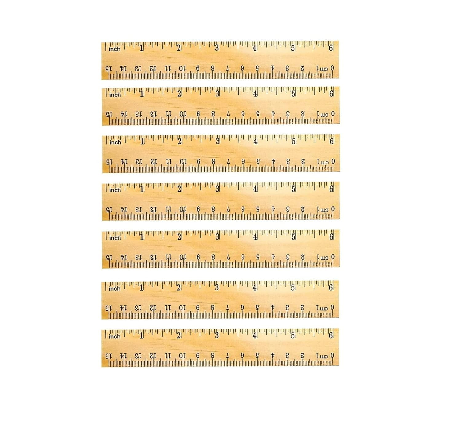 72 Pack Wooden Ruler 6 Inch Rulers Bulk Wood Measuring Ruler Office ...
