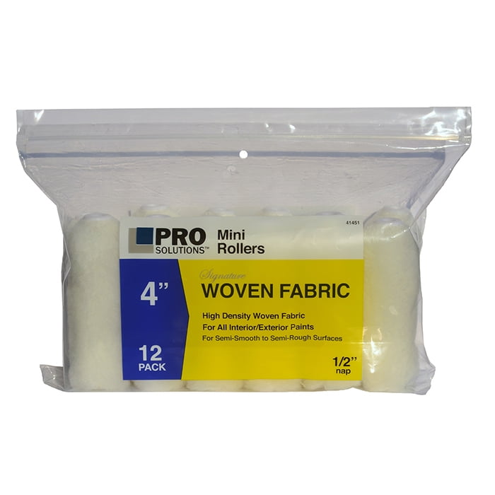 72-Pack of 4” x 1/2” Nap Pro Solutions 41451 Signature, White Woven ...