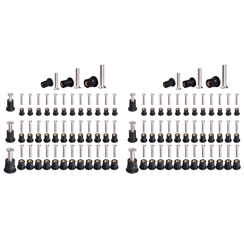 72 Pairs /M5/M6 Neoprene Well Nuts with Stainless Steel Screw Rubber ...
